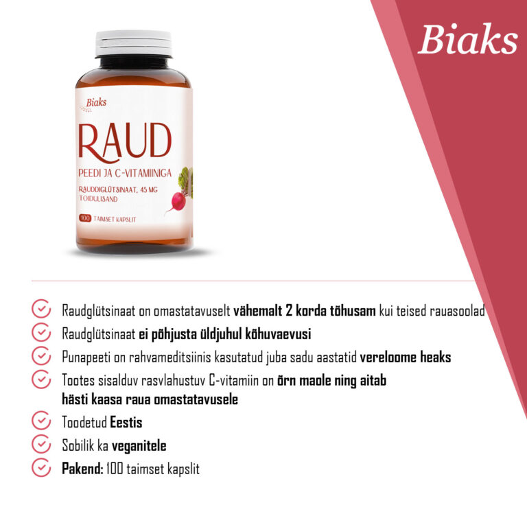 Raud Glütsinaat, Punapeet, C-vitamiin - Biaks.ee